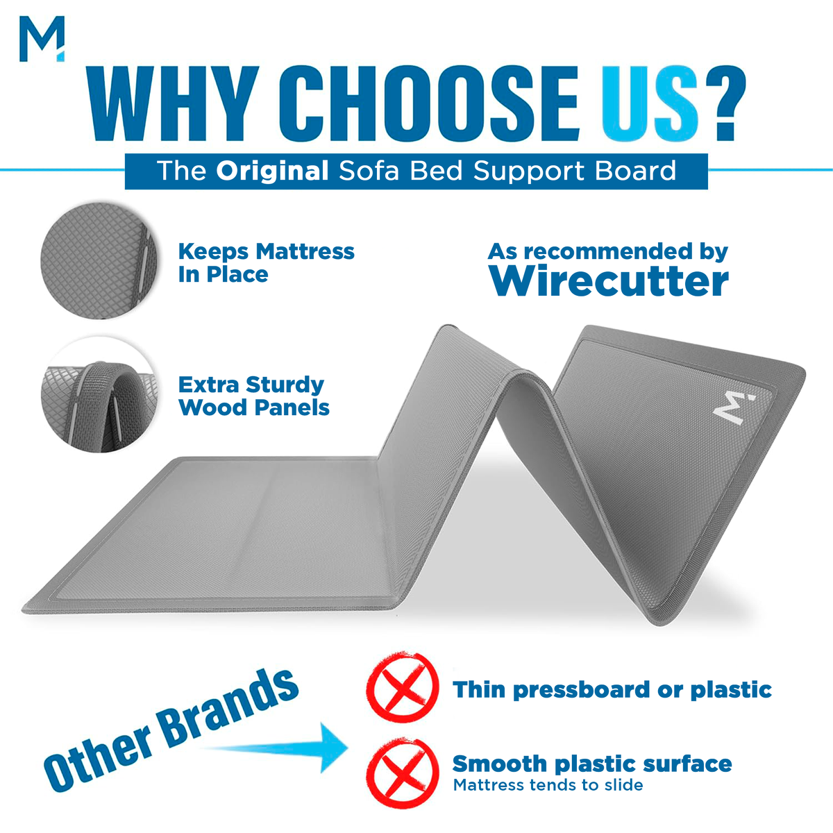 Meliusly® Sleeper Sofa Support Board - Foldable Sleeper Sofa Support ...