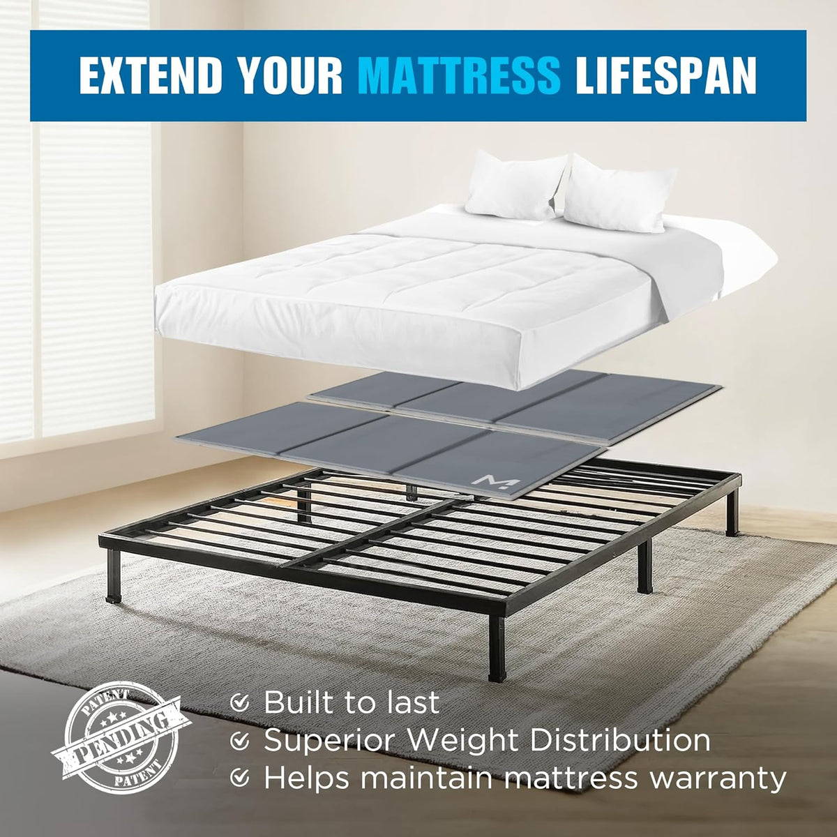Heavy Duty 10mm Bunkie Board - Bed Boards for Under Mattress Support ...